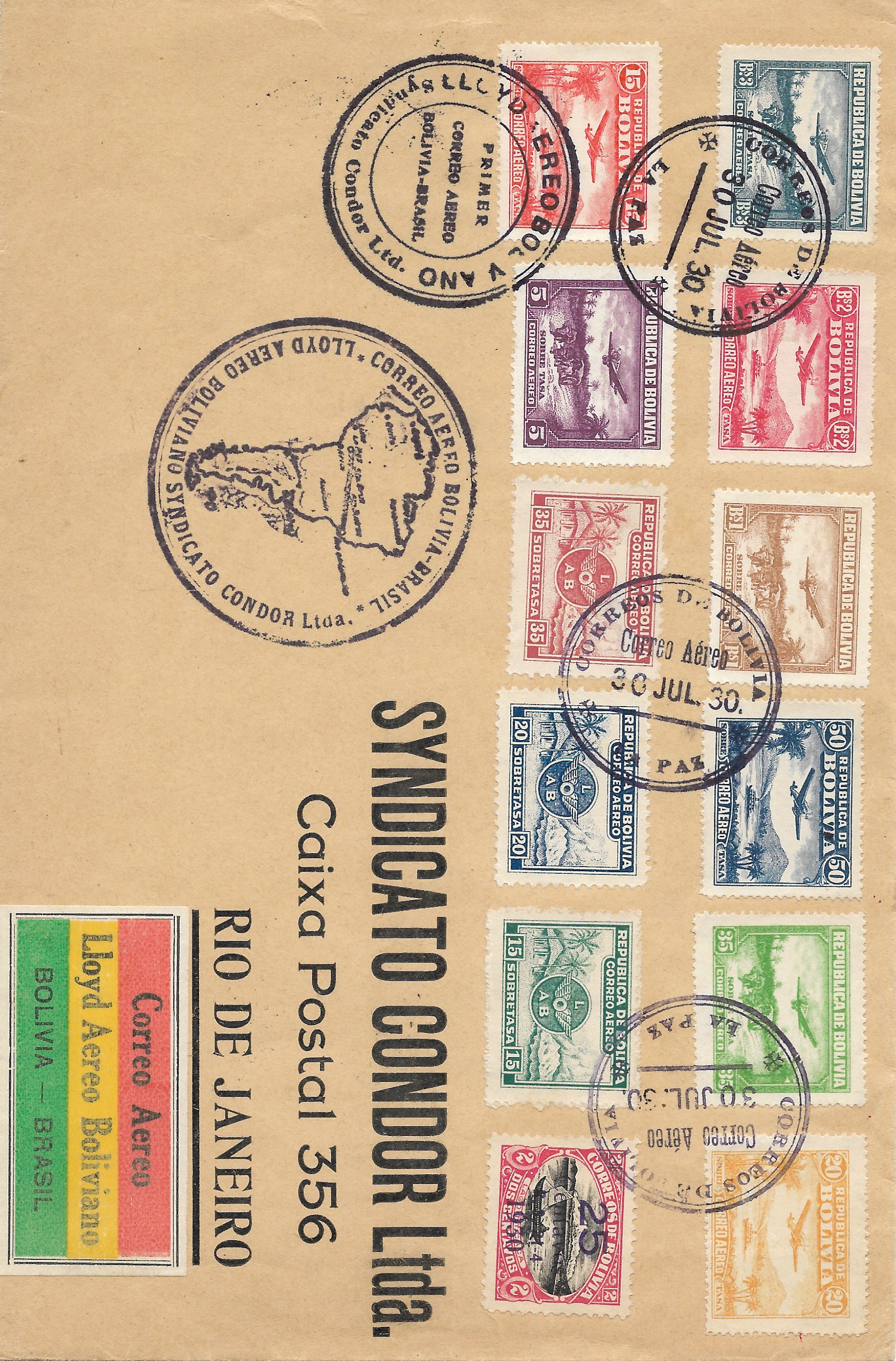 BOLIVIA COVERS AND POSTAL STATIONARY