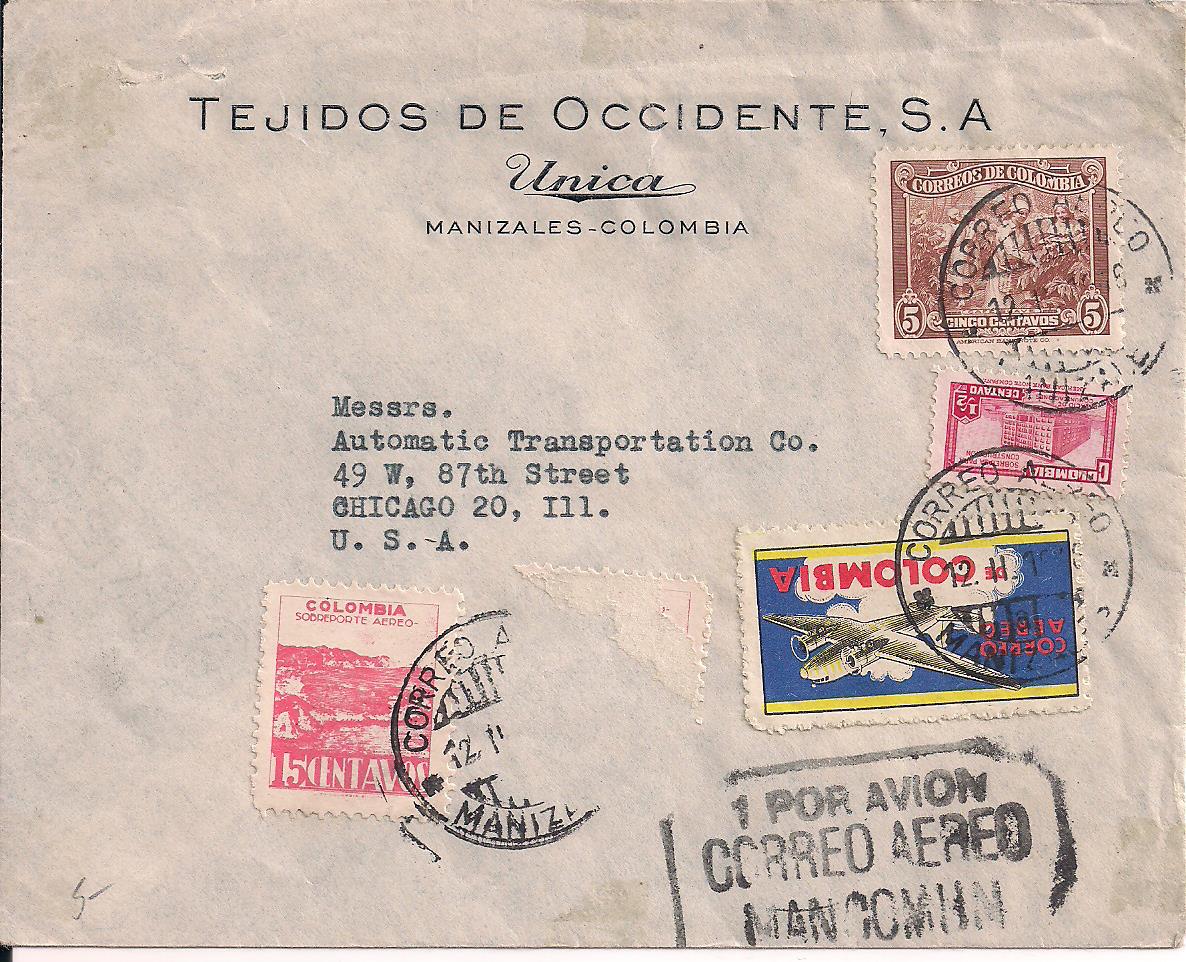 COLOMBIA COVERS AND POSTAL STAT
