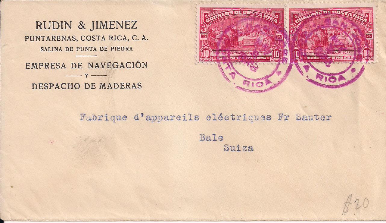 COSTA RICA COVERS AND POSTAL STAT