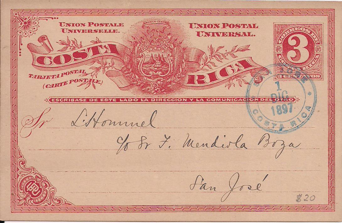 COSTA RICA COVERS AND POSTAL STAT